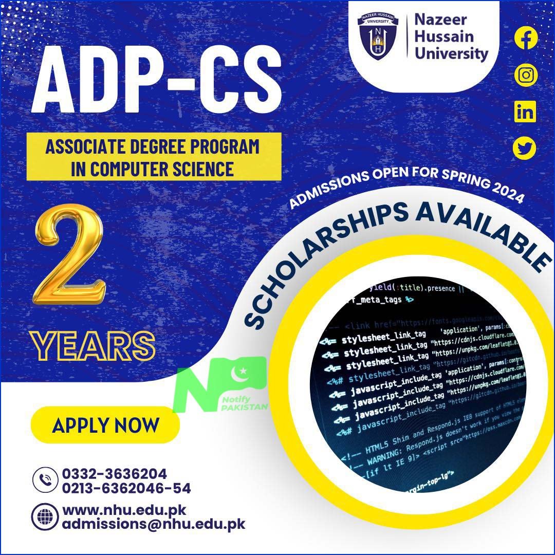 Nazeer Hussain University Karachi NHU Admission 2024 Online Apply For Multiple Degree Programs ...