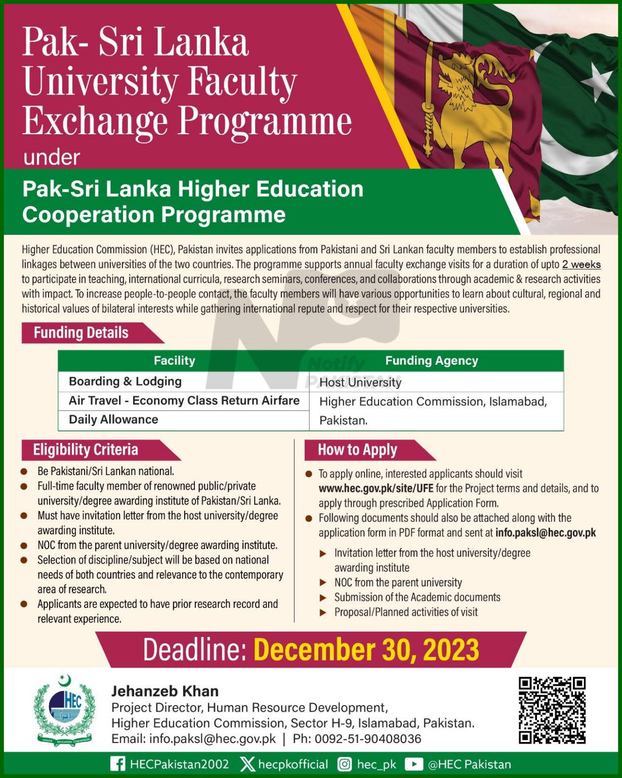 Pak-Sri Lanka University Faculty Exchange Program 2024 Online Apply | A Comprehensive Online ...