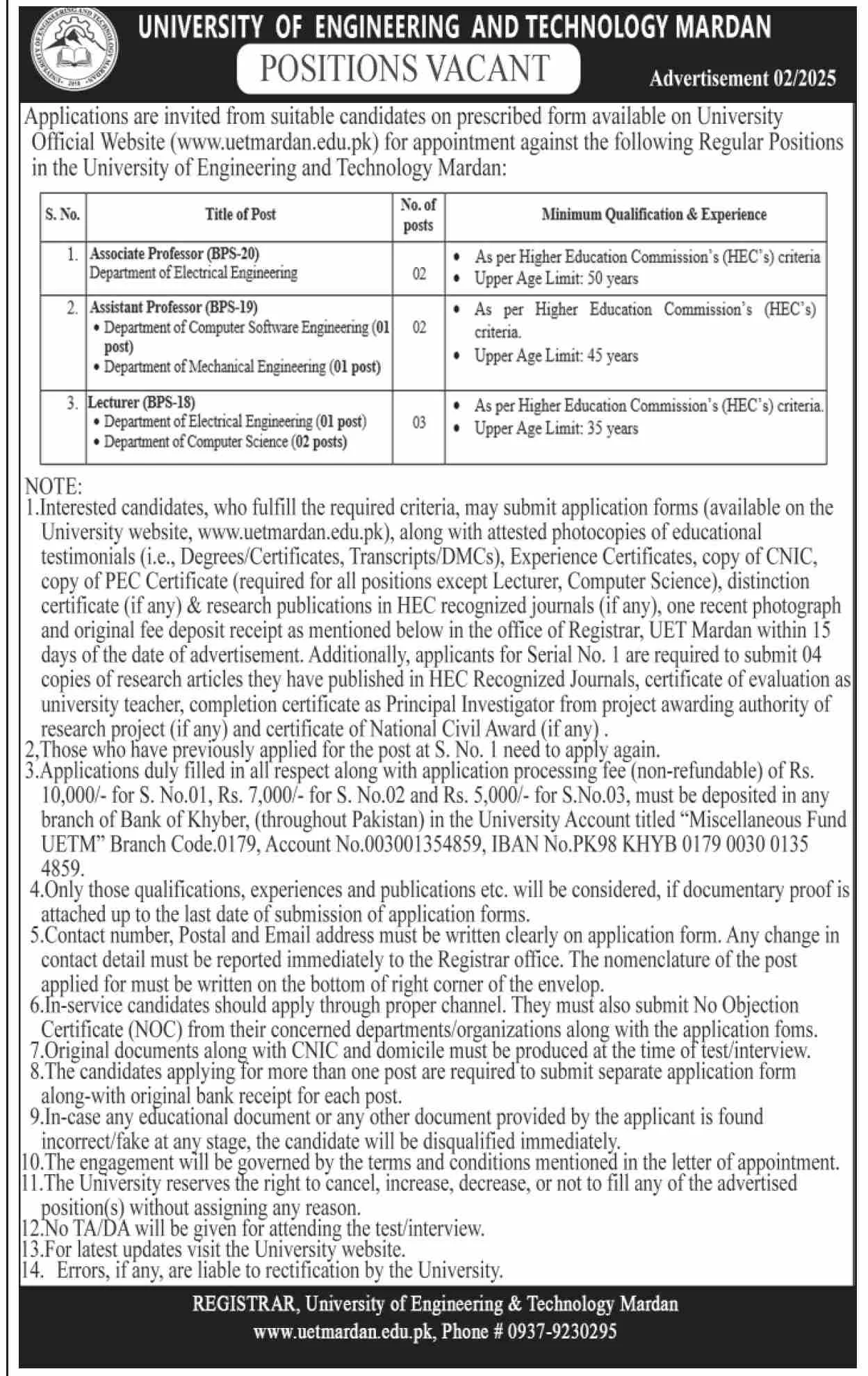 Dawood University Of Engineering And Technology DUET Jobs 2025 Notify